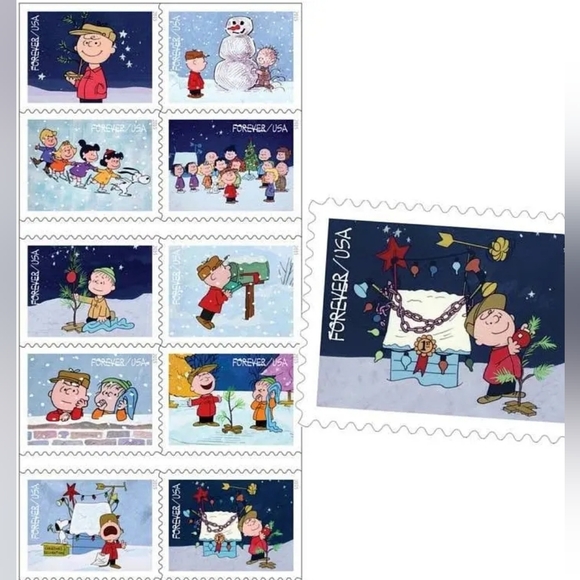 USPS | Office | 0 Unused Charlie Brown Christmas Rare Usps Stamps ...